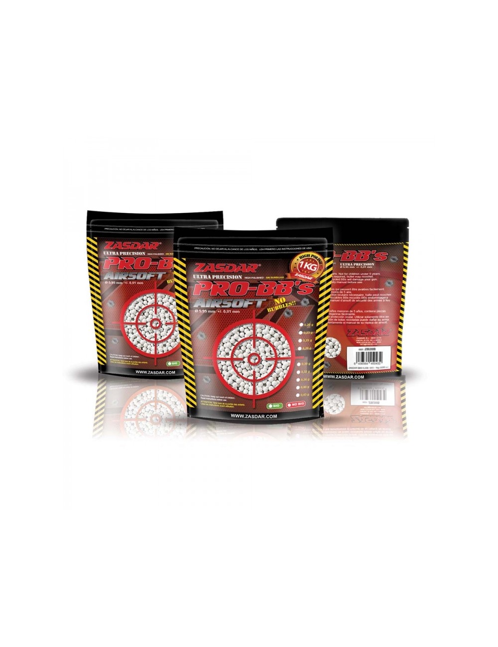 Munición Airsoft Guns BBS Pro-Bb's Zasdar 0,32. Bolsa 1 kg. 6 mm